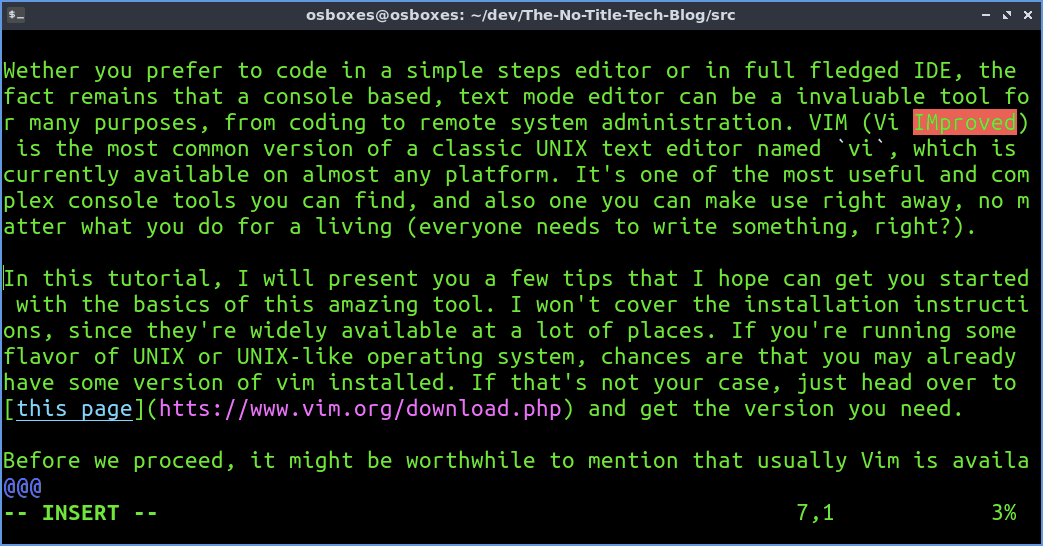 Get Started With Vim The No Title Tech Blog